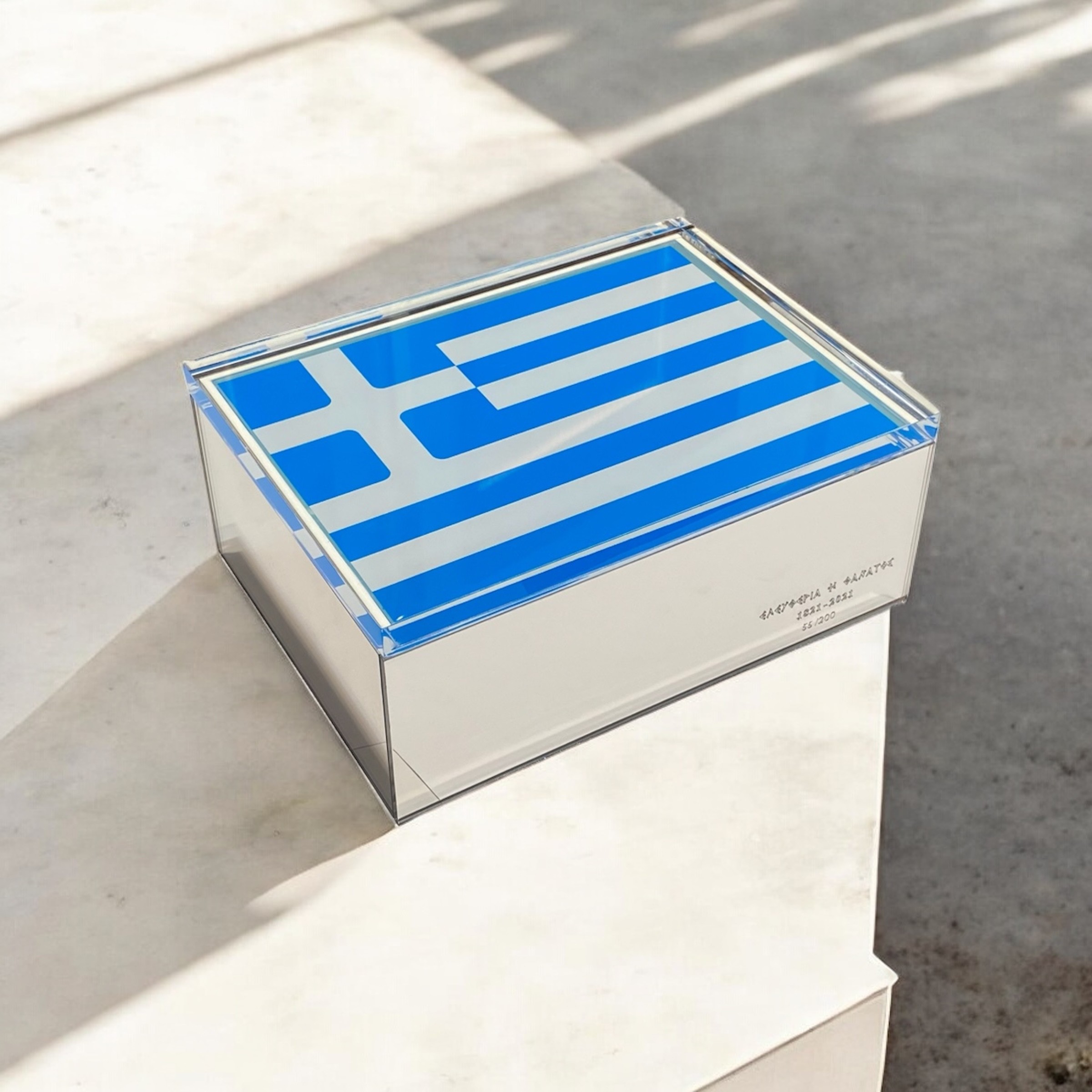 LIMITED EDITION GREEK FLAG MIRROR BOX - ZERAR® JEWELLERY